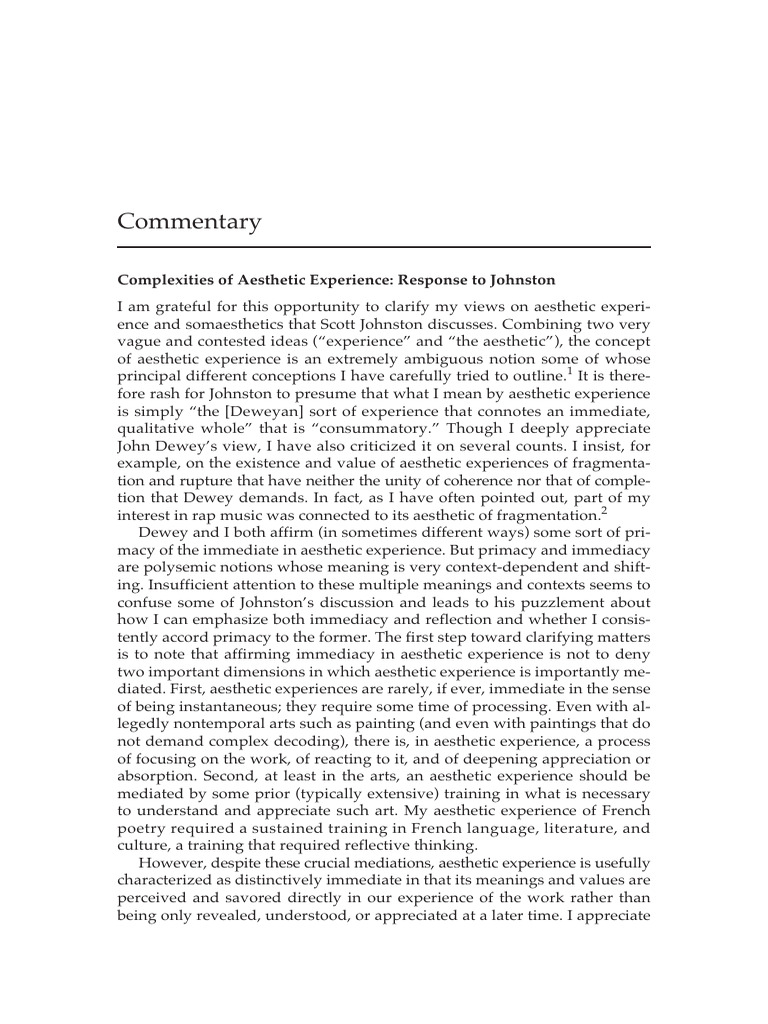 Complexities of Aesthetic Experience Res | PDF | Experience | Aesthetics