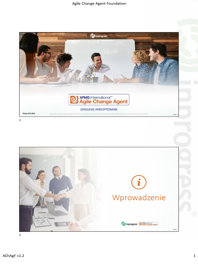 Agile Change Agent Foundation v1.2 | PDF