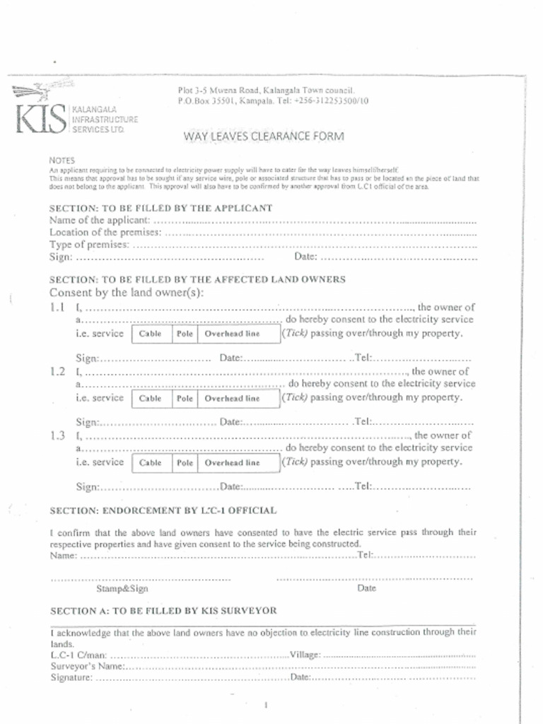 Way Leave Form | PDF