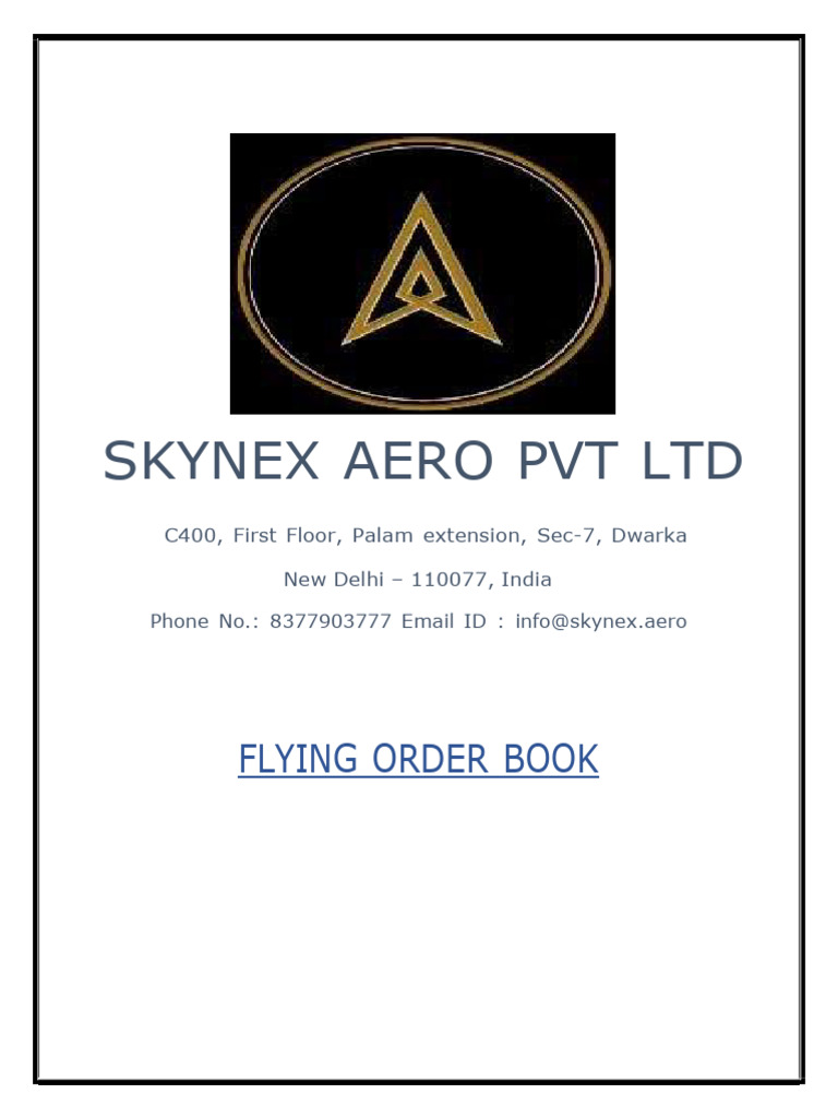 Skynex Aero Flying Order Book 2022 | PDF | Flight Instructor ...