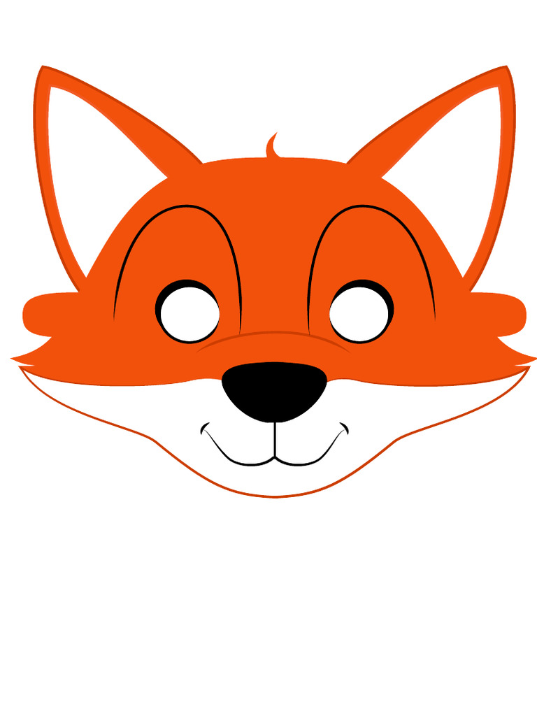 Fox Mask Colored Template Paper Craft | PDF