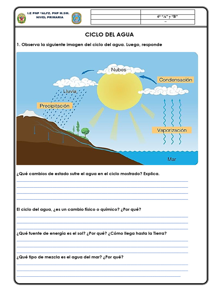 ANEXO CYT. 28 OCT. Ciclo Del Agua-Fólder | PDF | Agua | El ciclo del agua