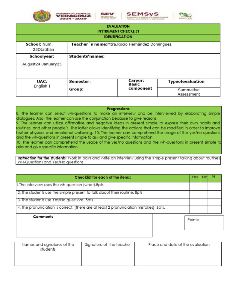 Checklist Audio | PDF