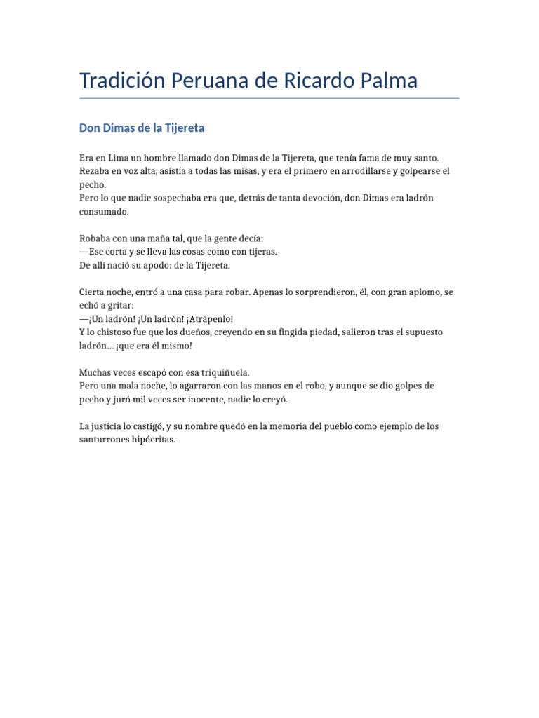 Don Dimas de La Tijereta | PDF