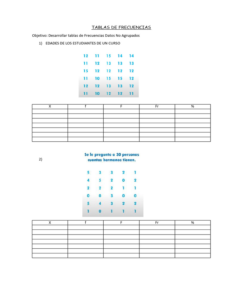 Guia Tablas de Frecuencias | PDF