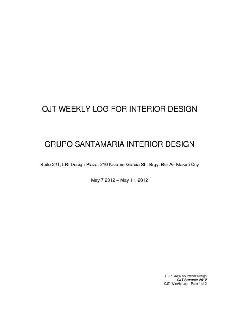 OJT Weekly Log - May7-11 | PDF | Art