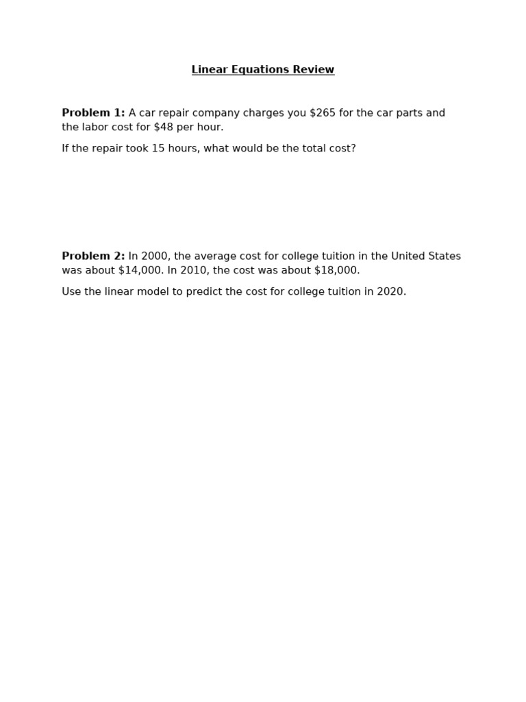 Linear Equations Questions 1H 24-25 | PDF