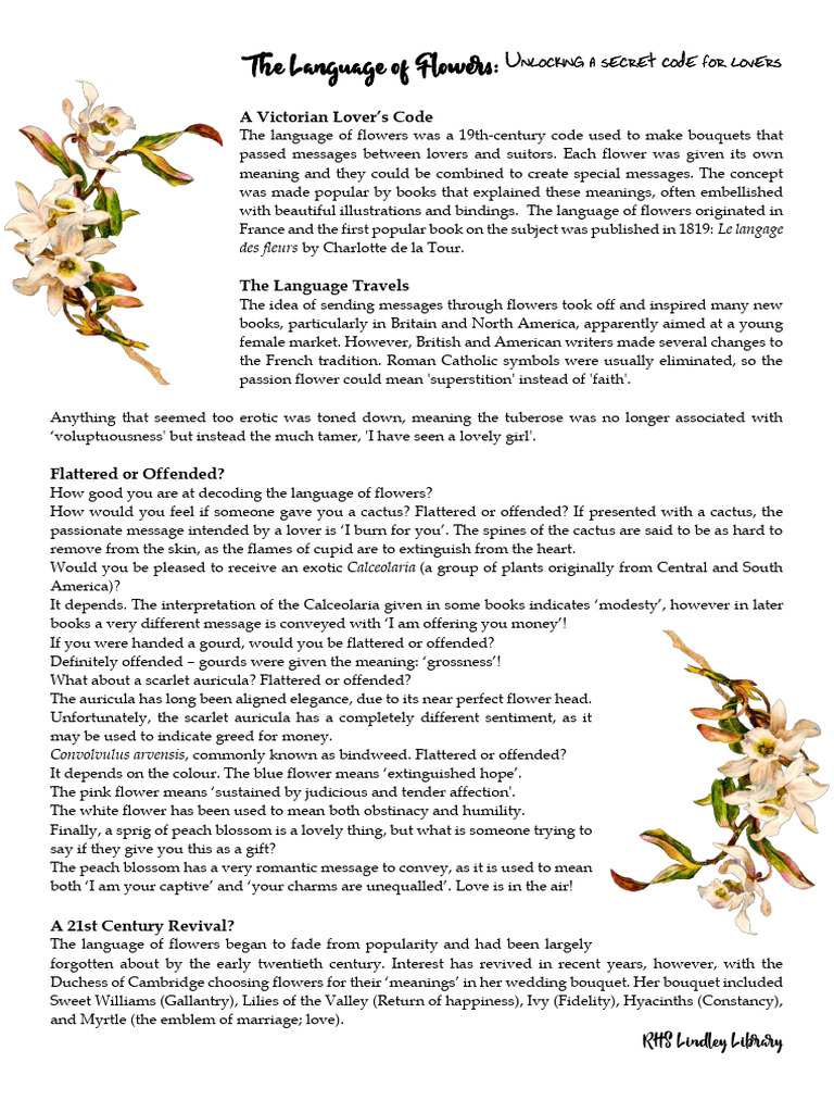 The Victorian Language of Flowers | PDF