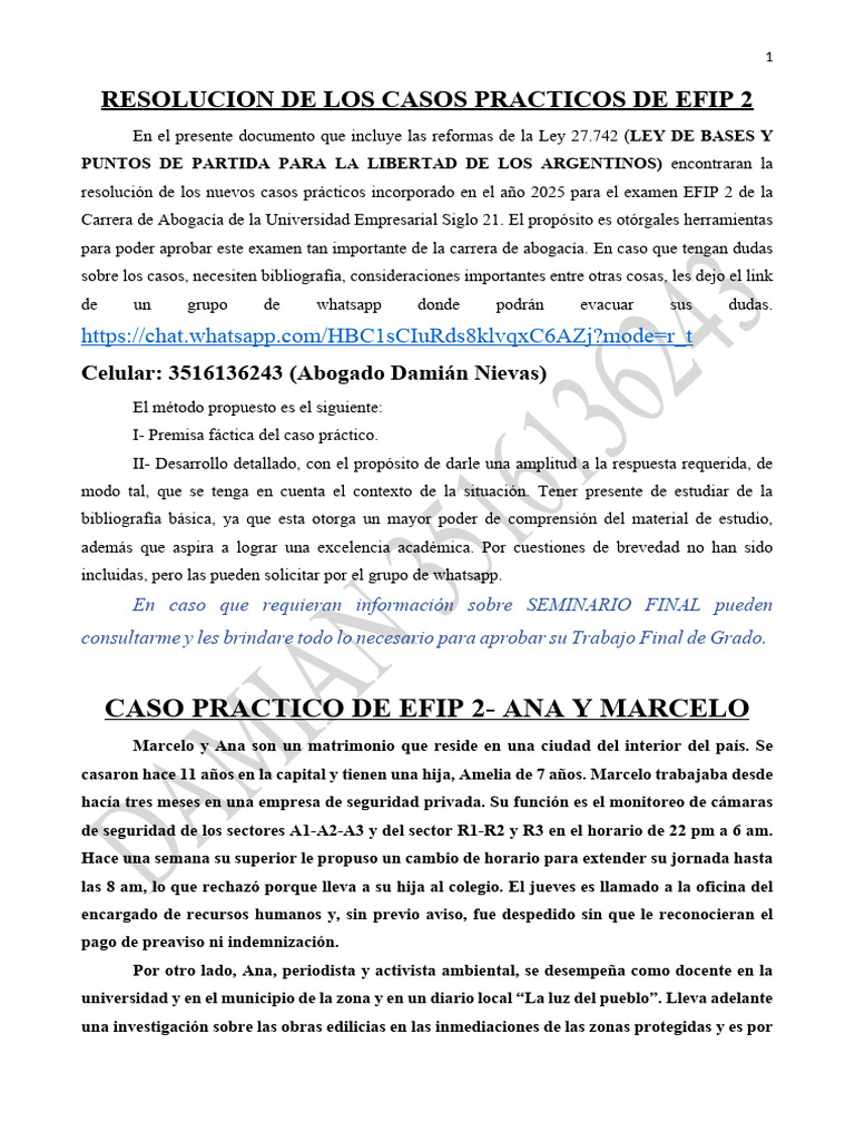 Casos Practicos de Efip 2 Resueltos | PDF | Habeas corpus | Justicia