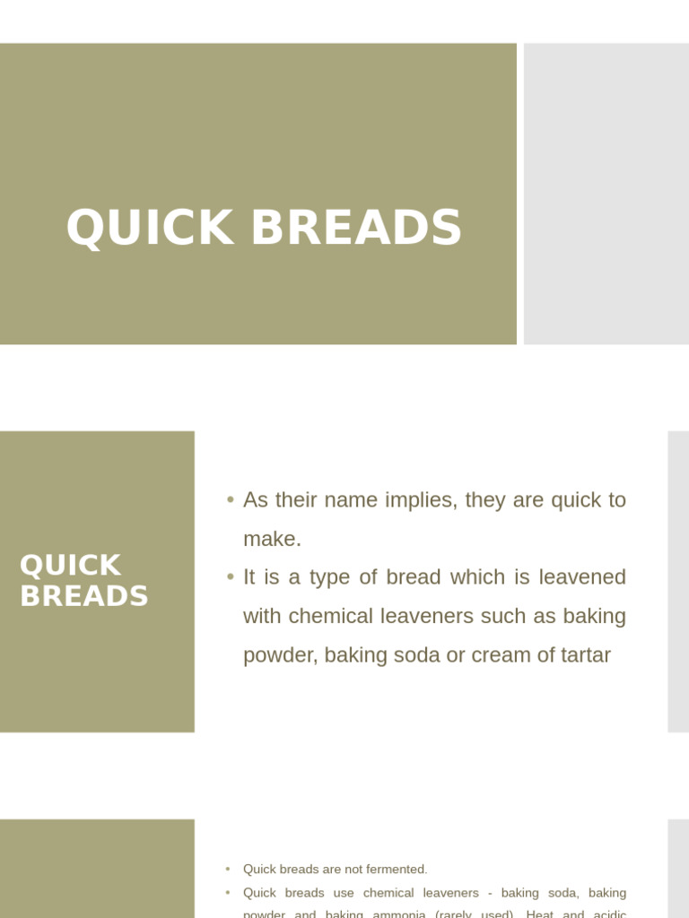 Quick Breads Lecture 1 | PDF | Breads | Muffin