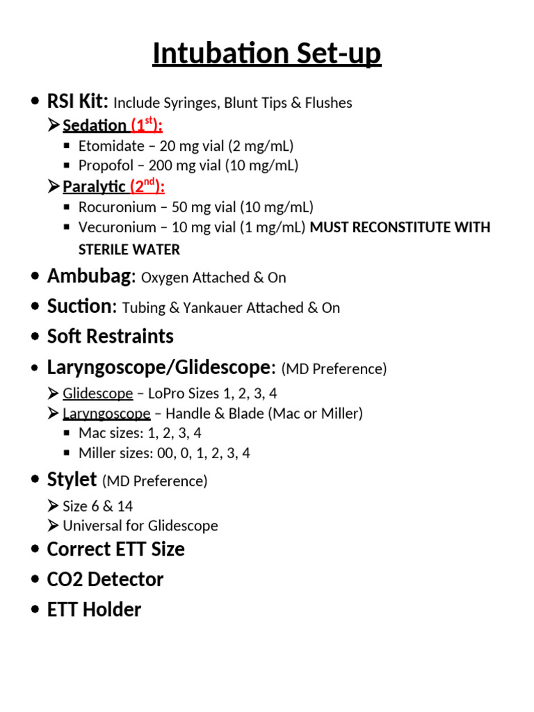 Intubation Set 1 | PDF