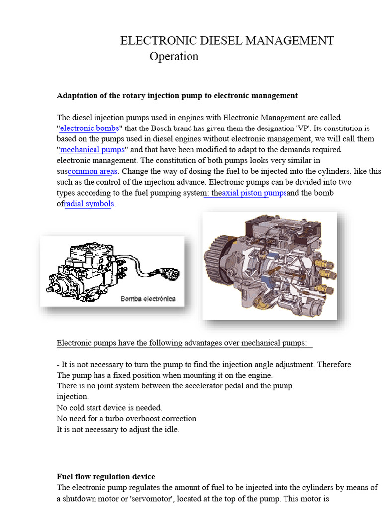 Electronic Diesel Pump Management Guide | PDF | Diesel Engine | Fuel ...