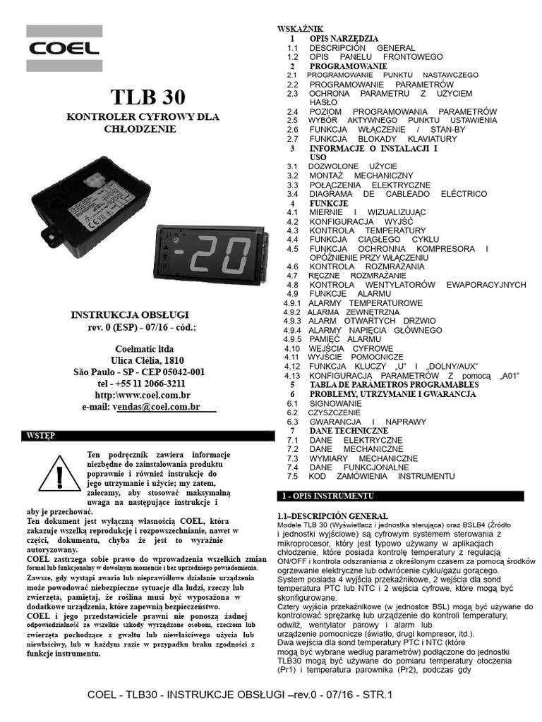 Instrukcja obsługi TLB30 r0 | PDF