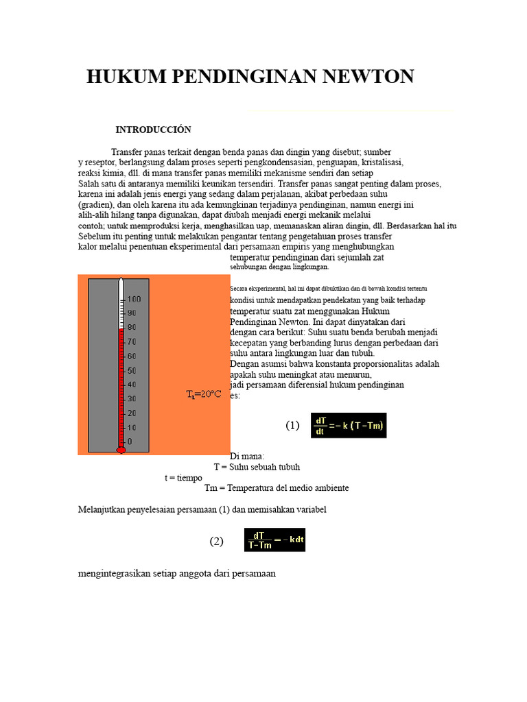 Hukum Pendinginan Newton | PDF
