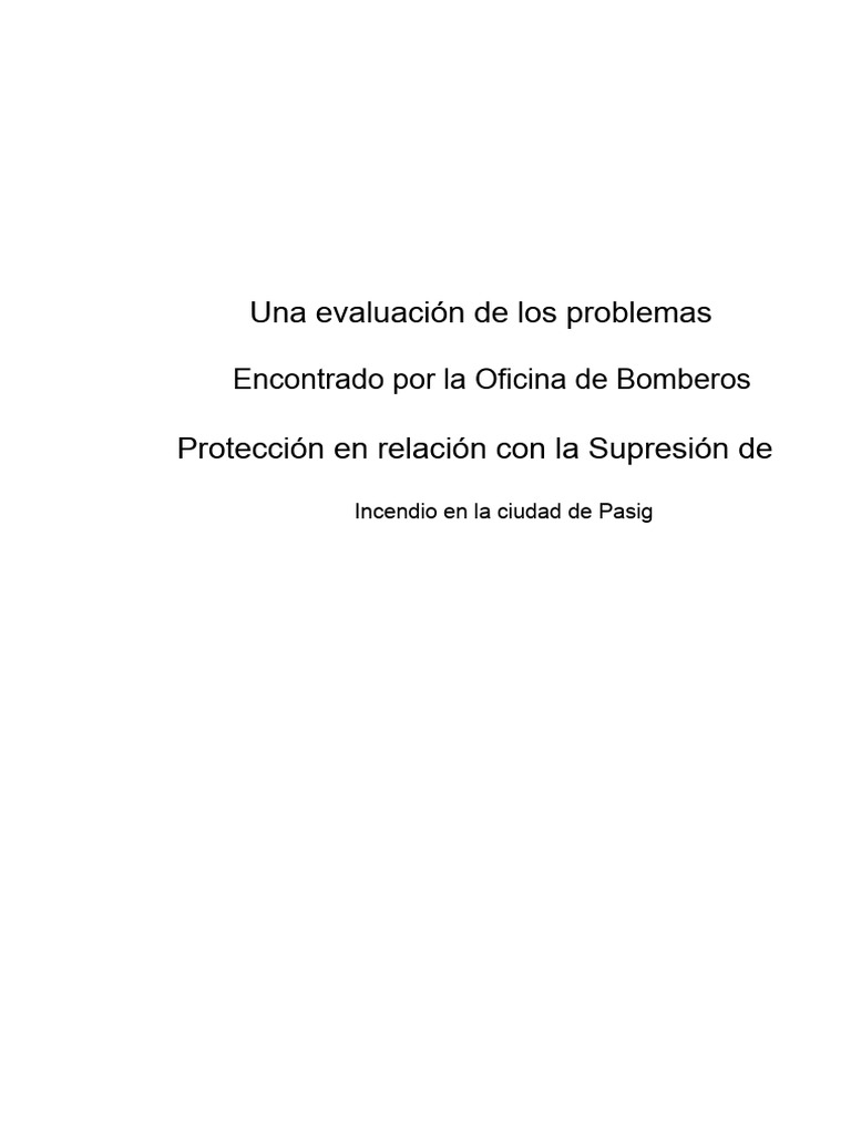 Evaluación de la Preparación del BFP en Pasig | PDF | Incendios ...
