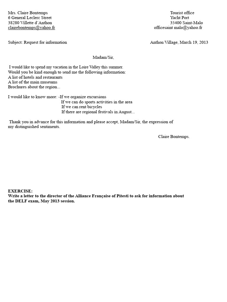 Examples of Formal Letters | PDF