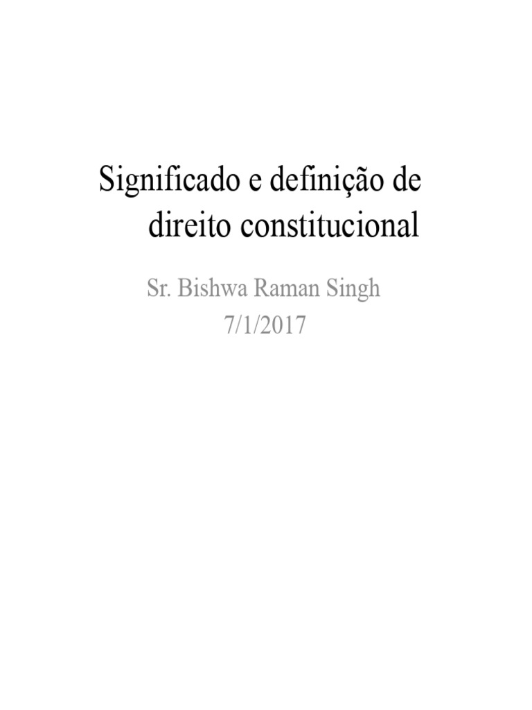 Significado e definição de direito constitucional | PDF | Constituição ...