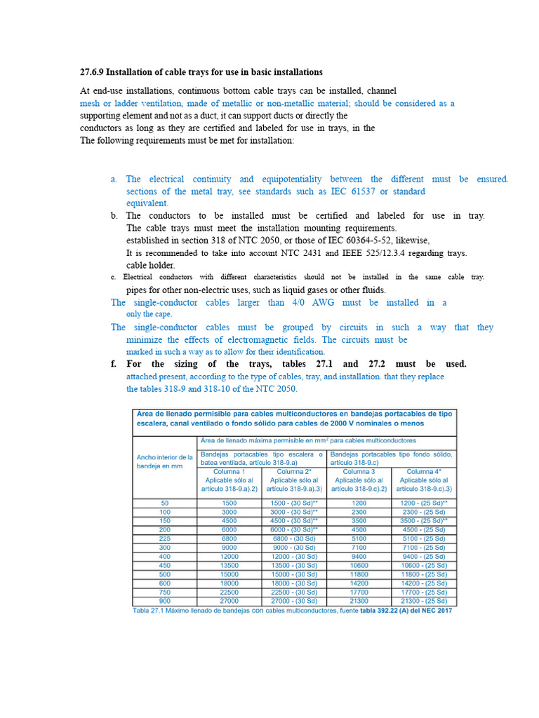 Cable Tray Installation Guidelines | PDF | Electrical Conductor ...
