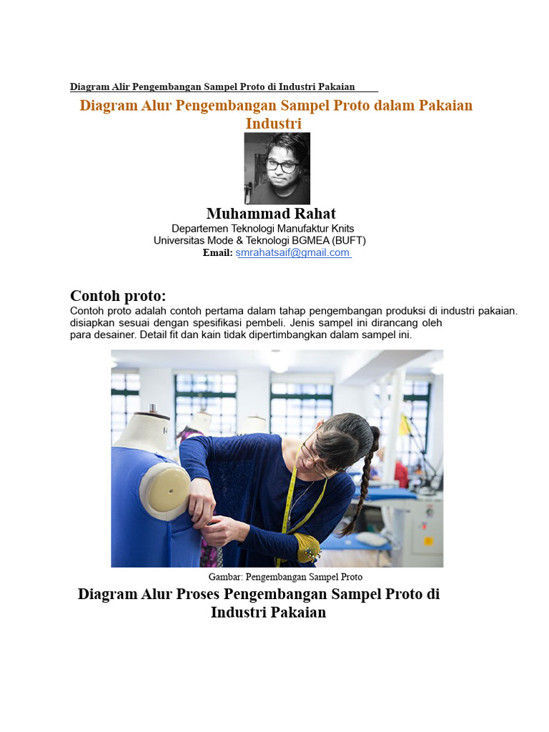 Diagram Alur Pengembangan Sampel Proto Pakaian | PDF
