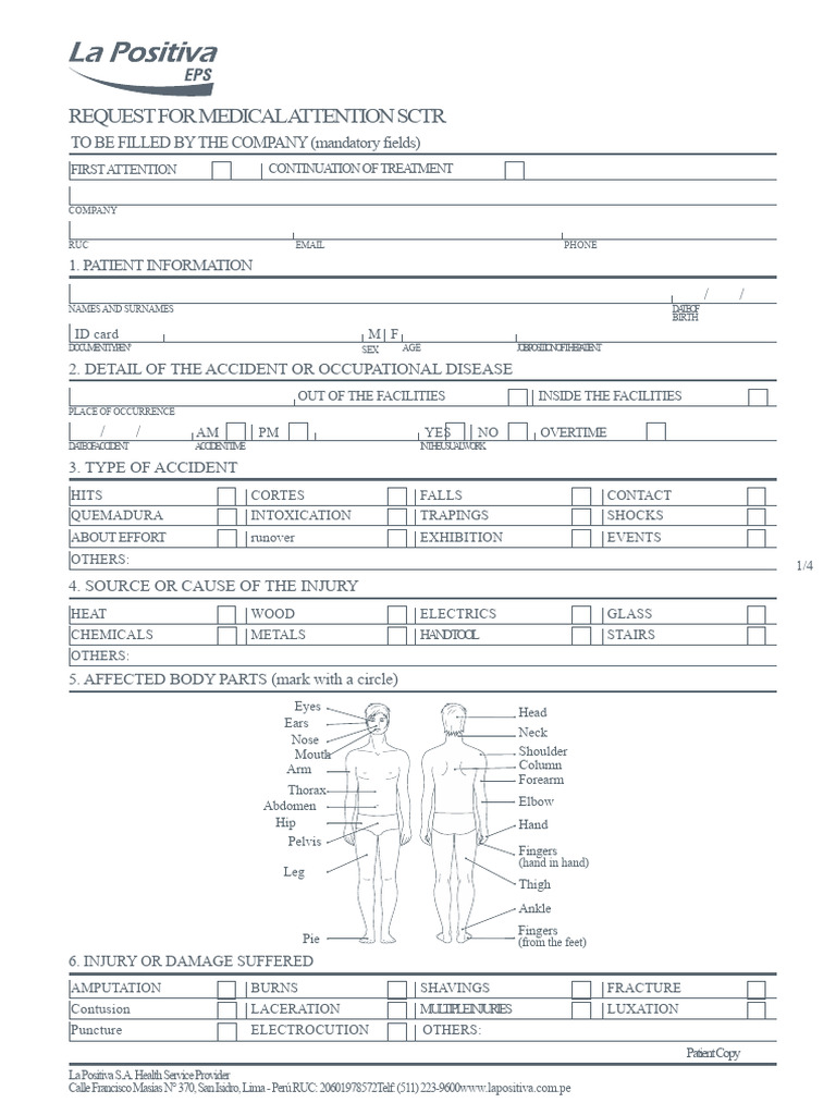 Medical Attention Request Form SCTR | PDF | Medical Diagnosis | Patient