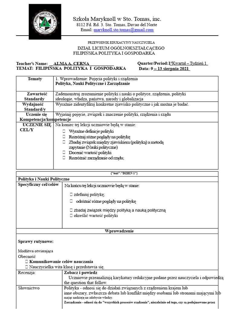 Przewodnik Dla Nauczycieli - Polgov | PDF