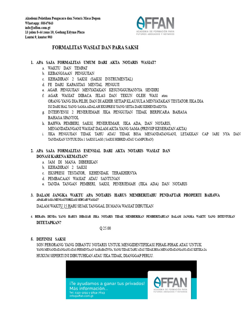 5. Formalitas Wasiat dan Saksi | PDF