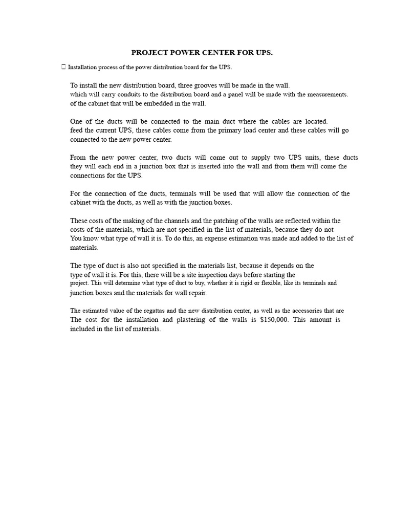 Project Center For Load and Commissioning of The UPS. | PDF ...