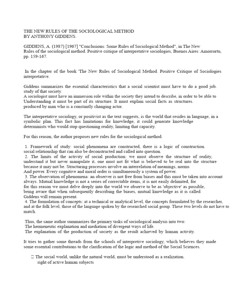 The New Rules of The Sociological Method | PDF | Sociology | Social ...