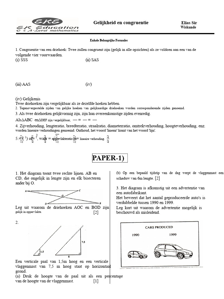 Onderwerp - 9 Gelijkenis en Congruentie | PDF