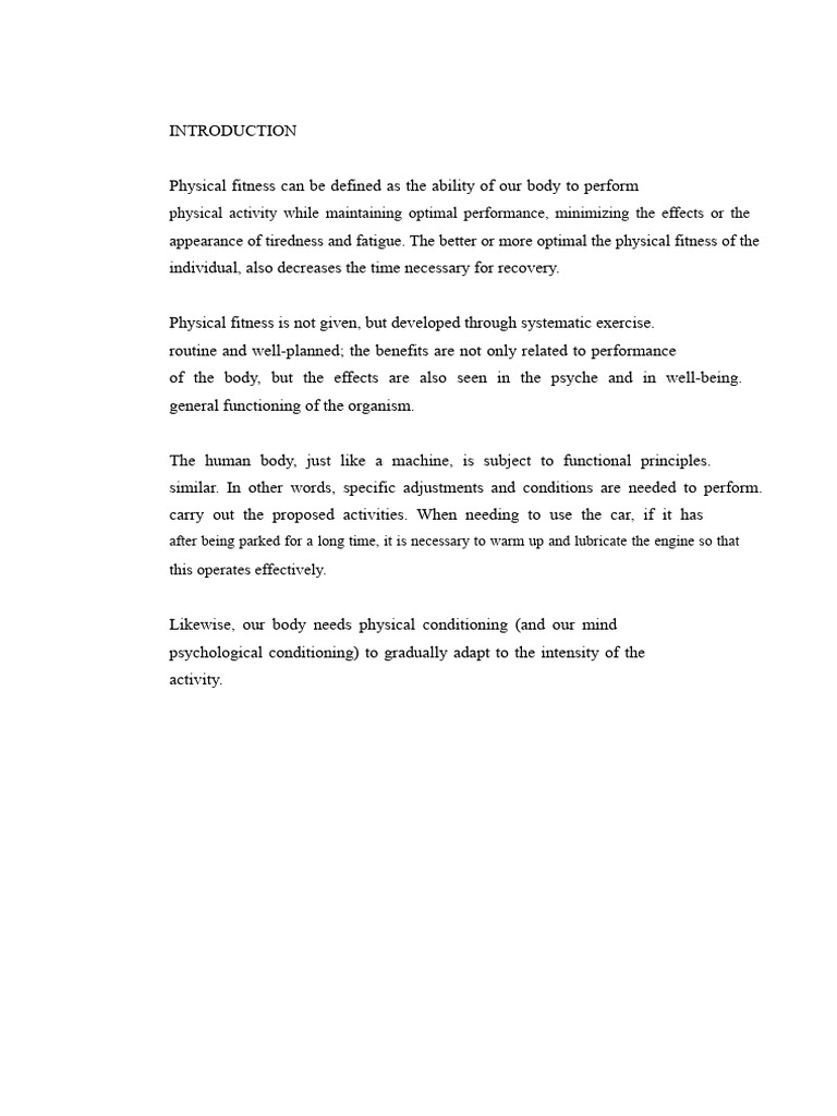 PHYSICAL FITNESS | PDF | Physical Fitness