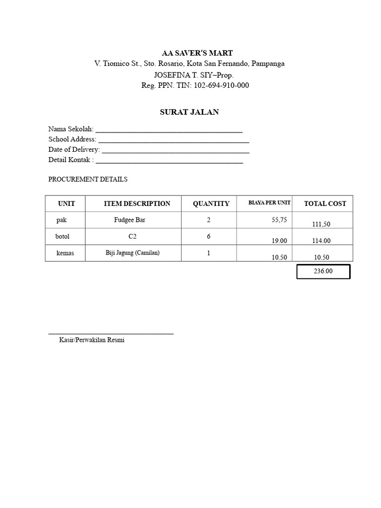 Template Bukti Pengiriman Sampel | PDF