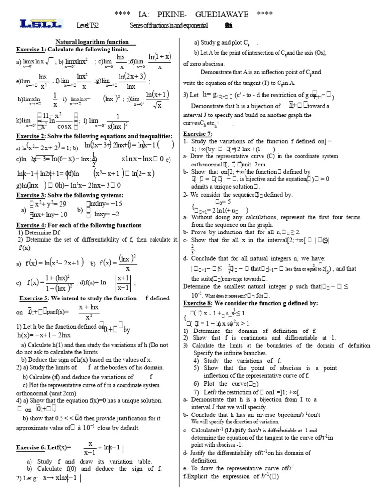 Series of Natural Logarithm Function (1) | PDF | Function (Mathematics) | Logarithm
