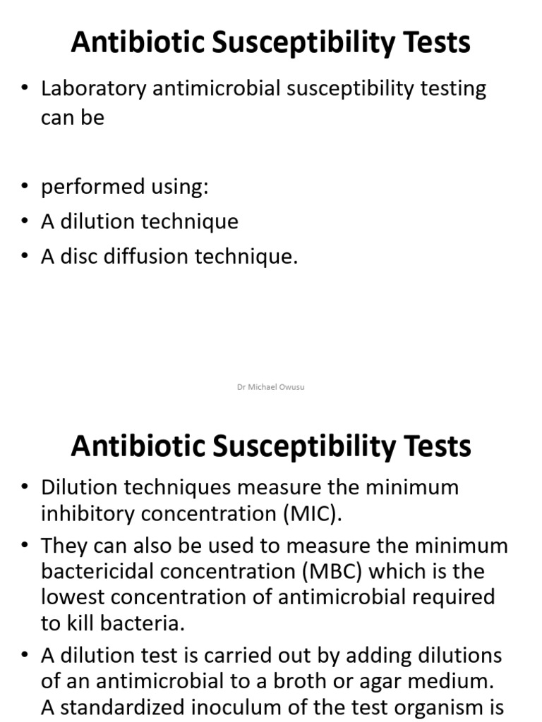 Antibiotic Susceptibility Tests | PDF | Microbiology | Antibiotics