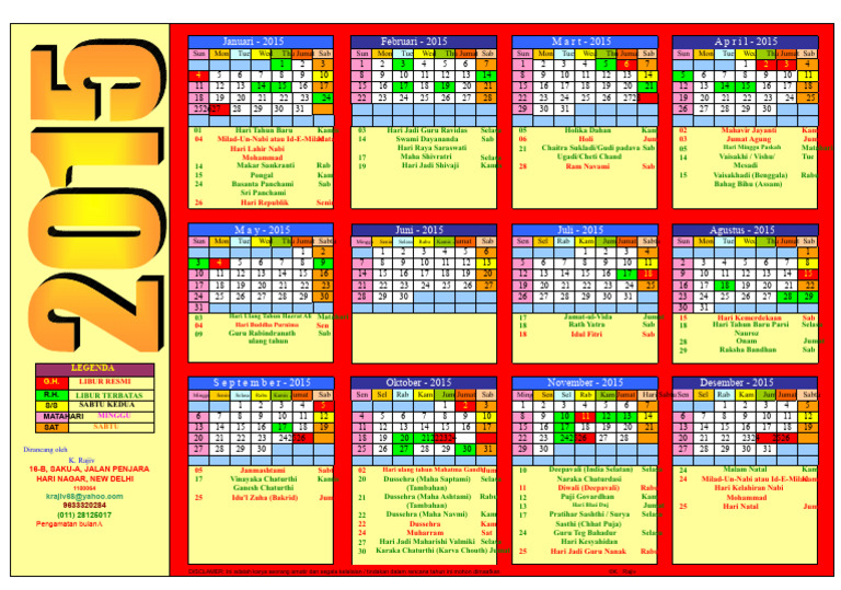 Kalender Libur 2015 di India | PDF