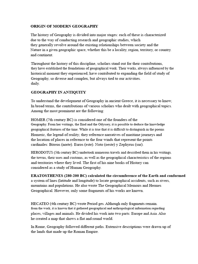 History of Modern Geography Origins | PDF | Geography | Homer