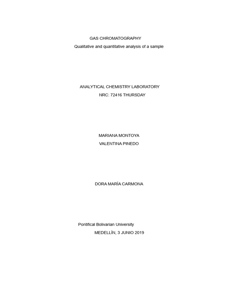 Gas Chromatography Report | PDF | Gas Chromatography | Chromatography