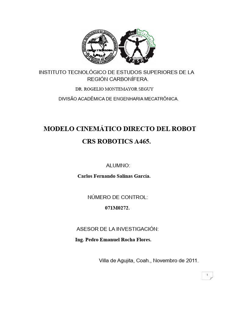 Modelo Cinemático do Robô CRS A465 | PDF | Robô | Robótica