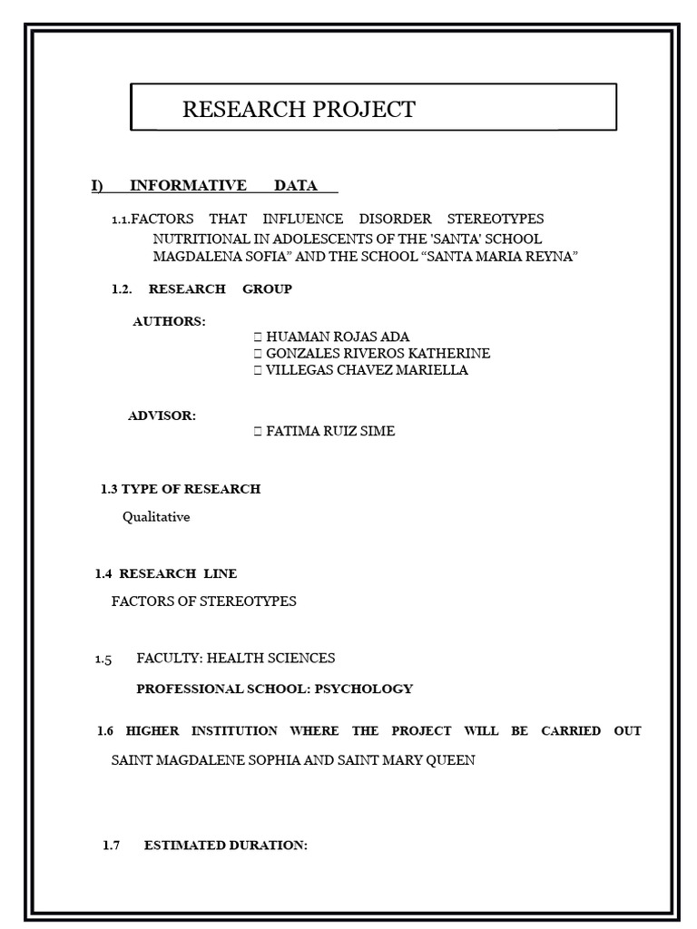 Research Project | PDF | Anorexia Nervosa | Eating Disorder