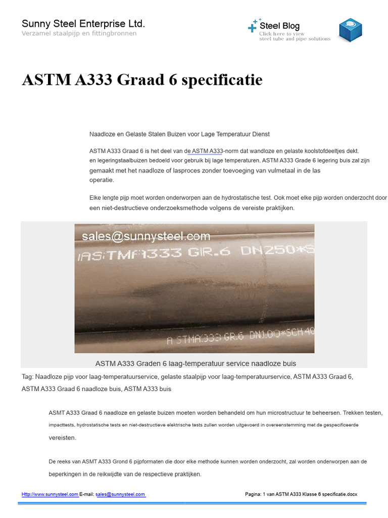 ASTM A333 Graad 6 Specificatie | PDF