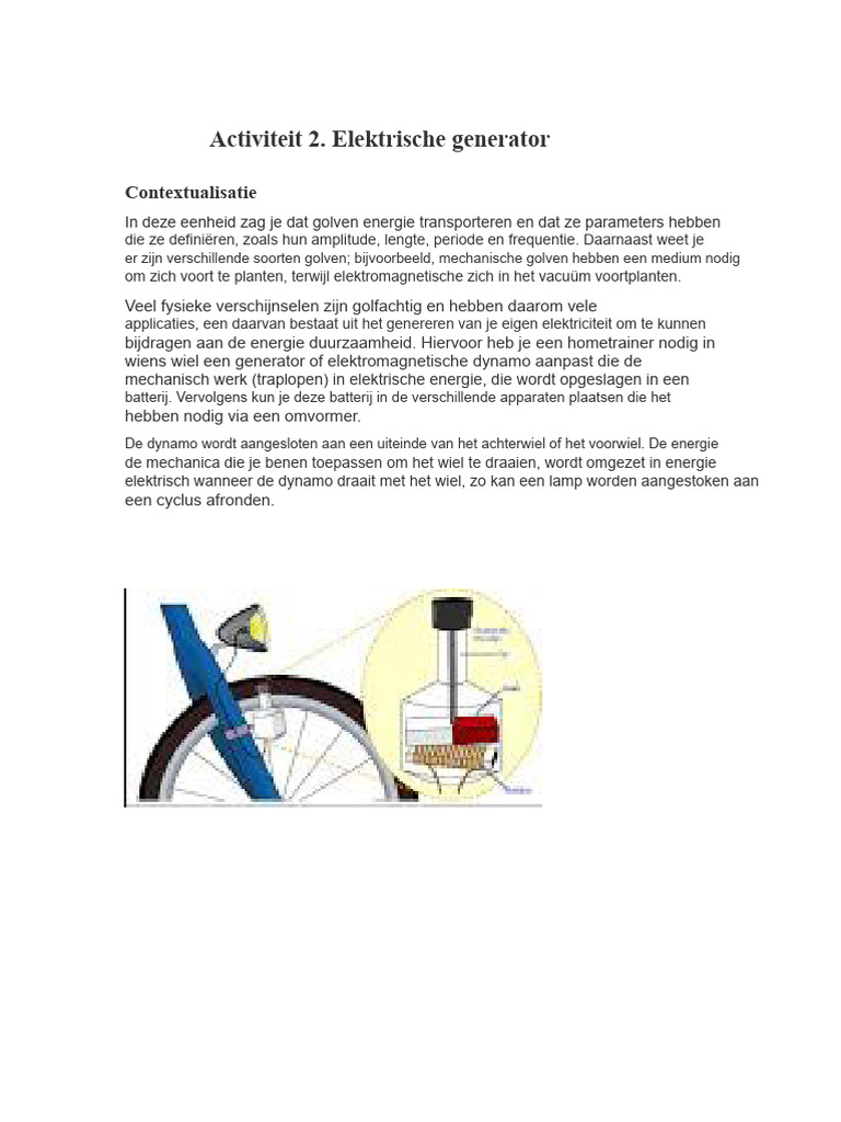 Activiteit 2 Elektrische Generator | PDF