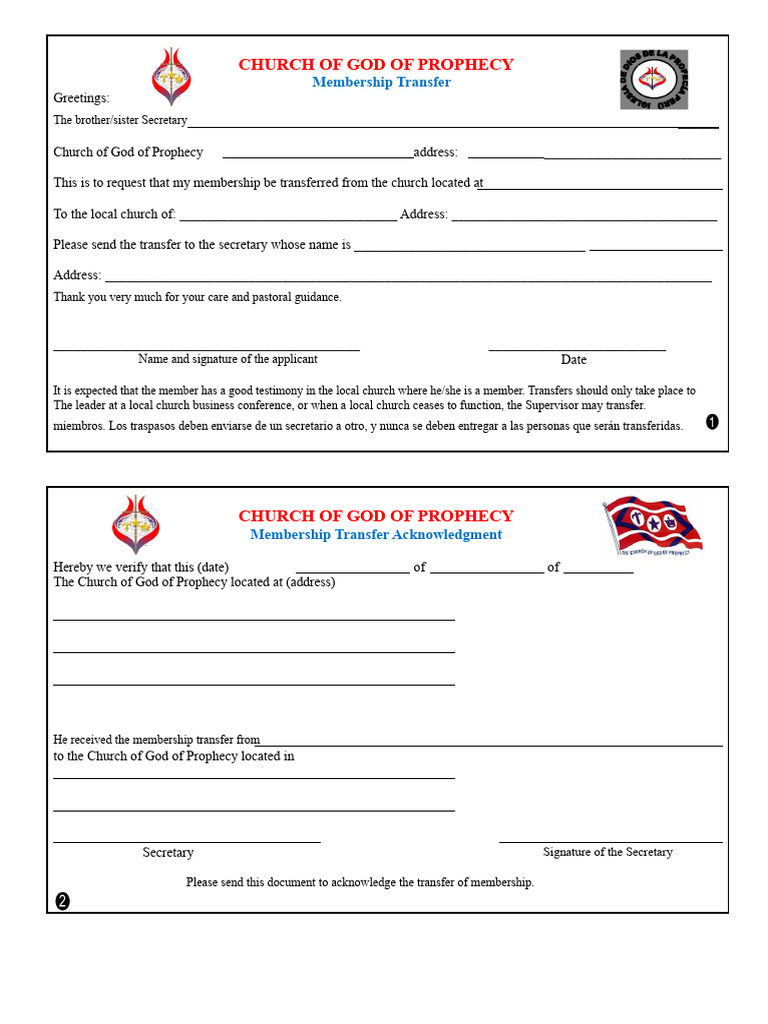 1) Membership Transfer Form 2012 | PDF