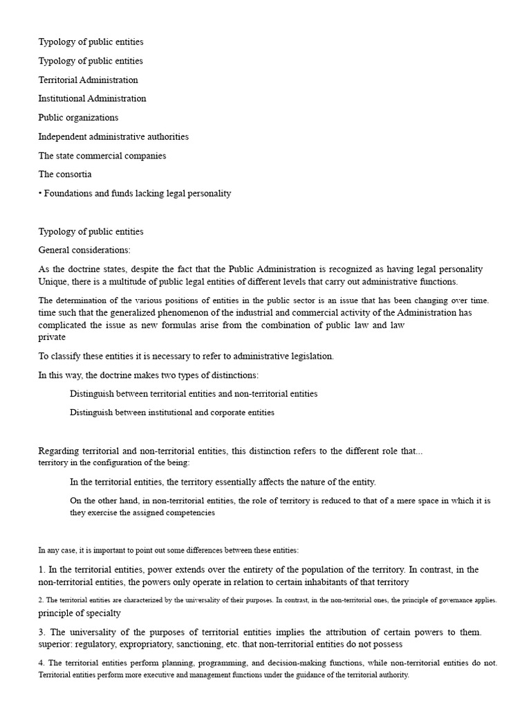 Types of Public Entities Explained | PDF | Government | Justice