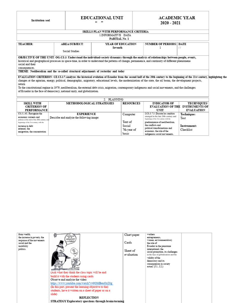 Lesson Plan 1 Seventh Grade 1 | PDF | Evaluation | Neoliberalism