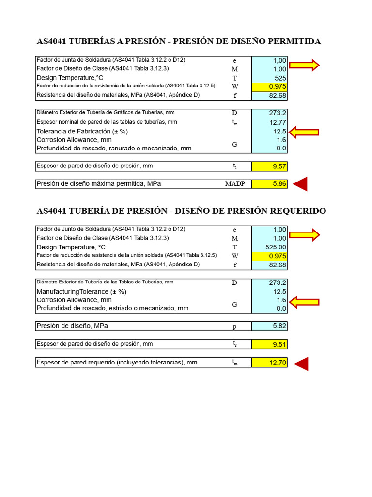 AS4041 ASME B31 - 3 Espesor de Pared de Tubería | PDF | Tubería ...