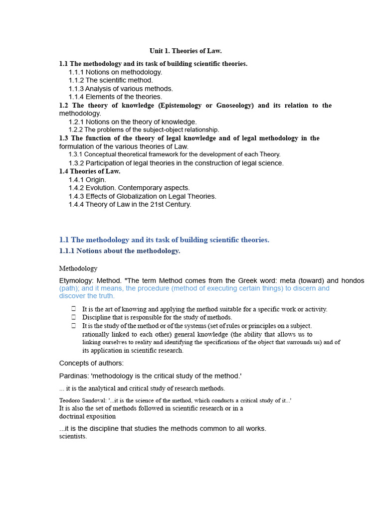 Theories of Law and Legal Methodology | PDF | Methodology | Theory