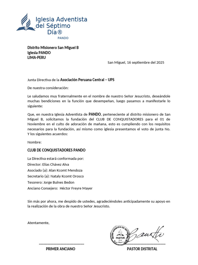 Carta Fundación Pando | PDF