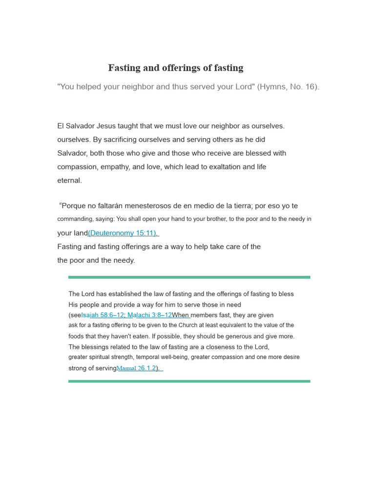 Fasting and Offerings of Fasting | PDF | Bishop