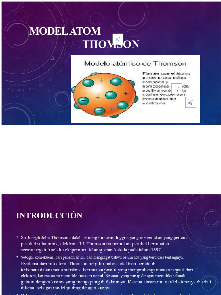 Model Atom Thomson.pptx | PDF