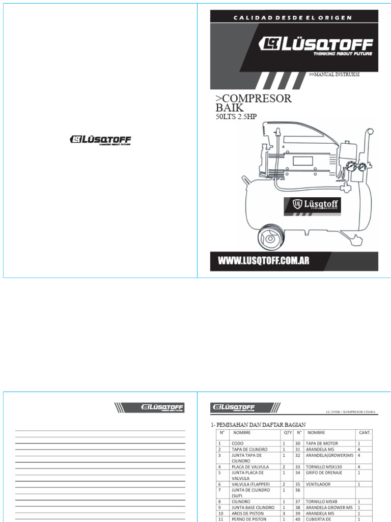 Manual Kompresor Udara LC-2550B | PDF
