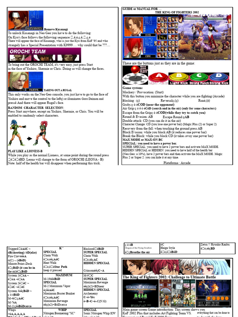 72738104 KoF 2002 Instruction Manual | PDF